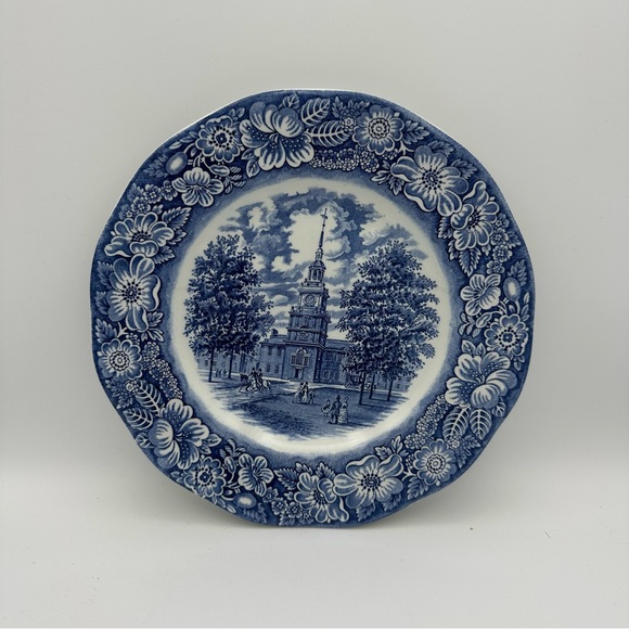 Accents | Liberty Blue Historic Colonial Scenes Independence Hall ...